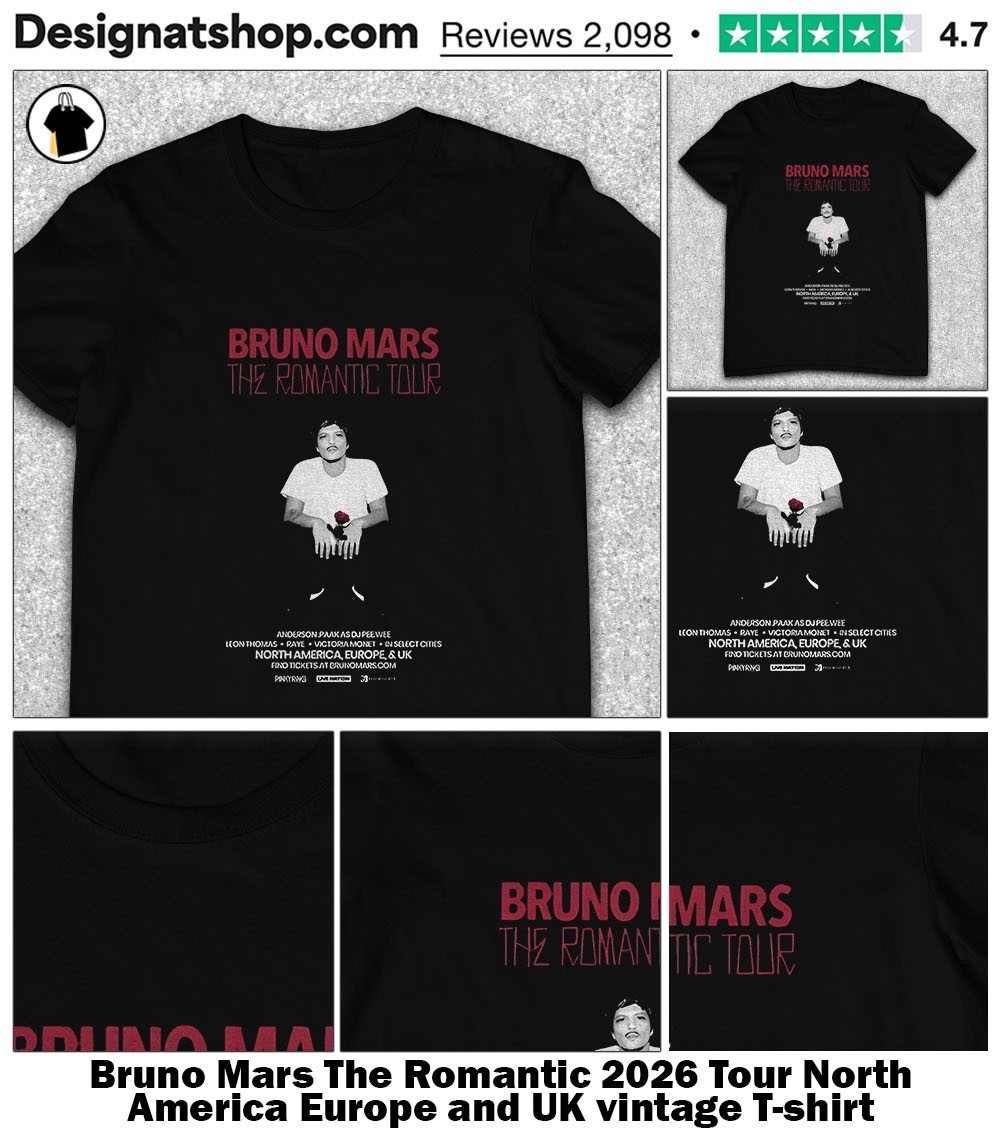 Bruno Mars The Romantic 2026 Tour North America Europe and UK vintage ...