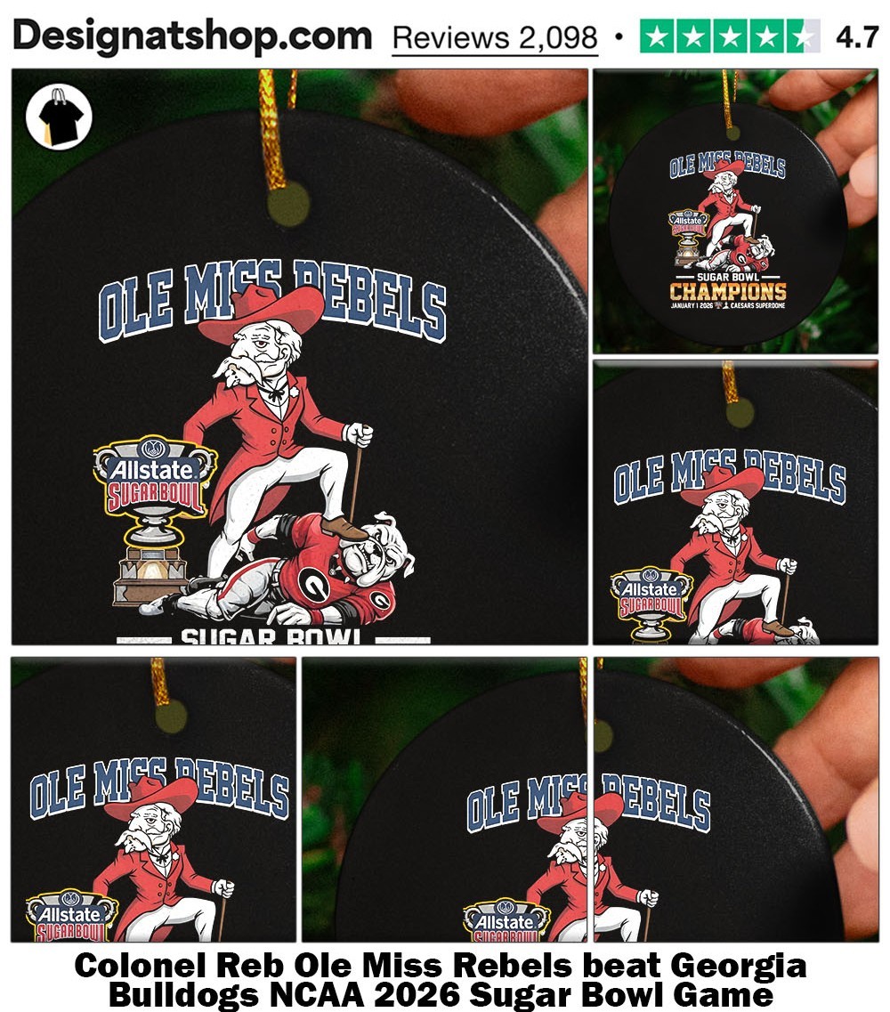 Colonel Reb Ole Miss Rebels beat Georgia Bulldogs NCAA 2026 Sugar Bowl ...