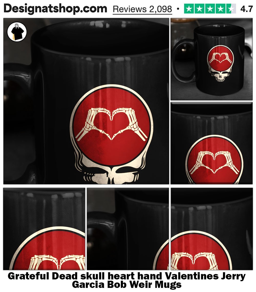Grateful Dead skull heart hand Valentines Jerry Garcia Bob Weir shirt ...