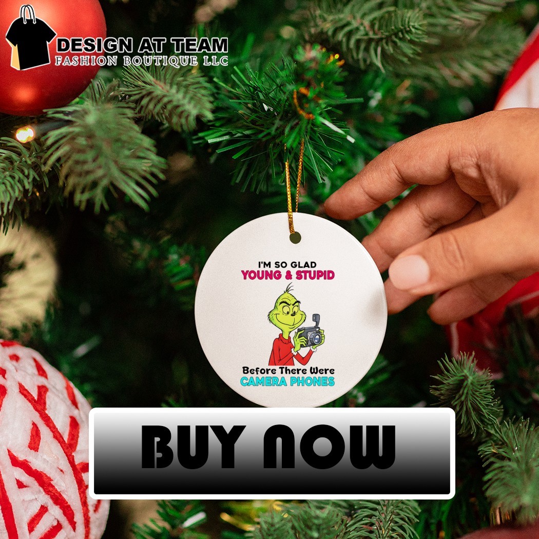 Grinch I'm so glad young & stupid before there were camera phones shirt ...