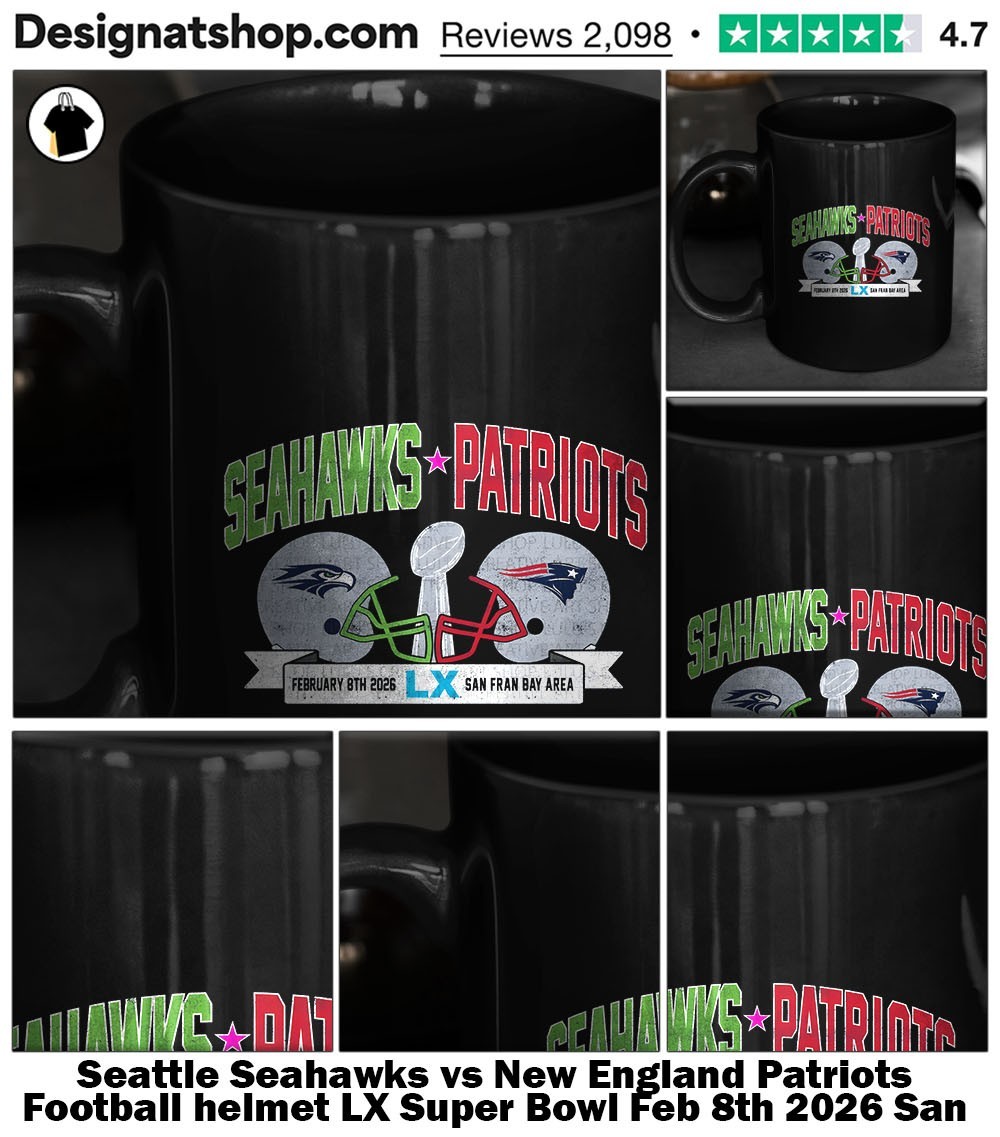 Seattle Seahawks vs New England Patriots Football helmet LX Super Bowl ...