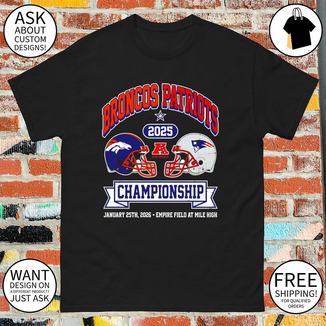 Denver Broncos vs New England Patriots helmet 2026 AFC Championship ...